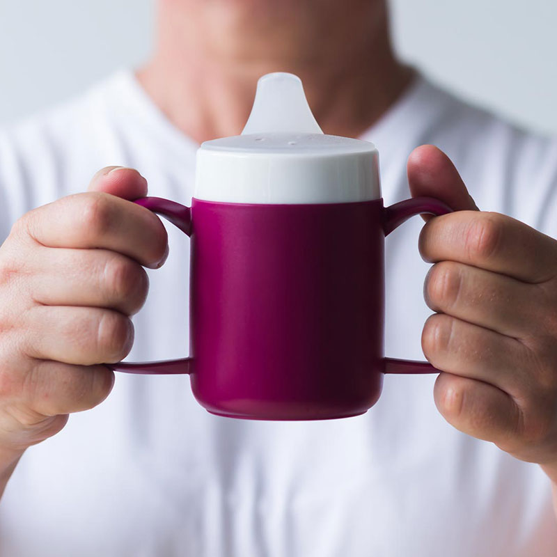 ORNAMIN Two Handled Mug with Internal Cone and with Spouted Lid, small ...